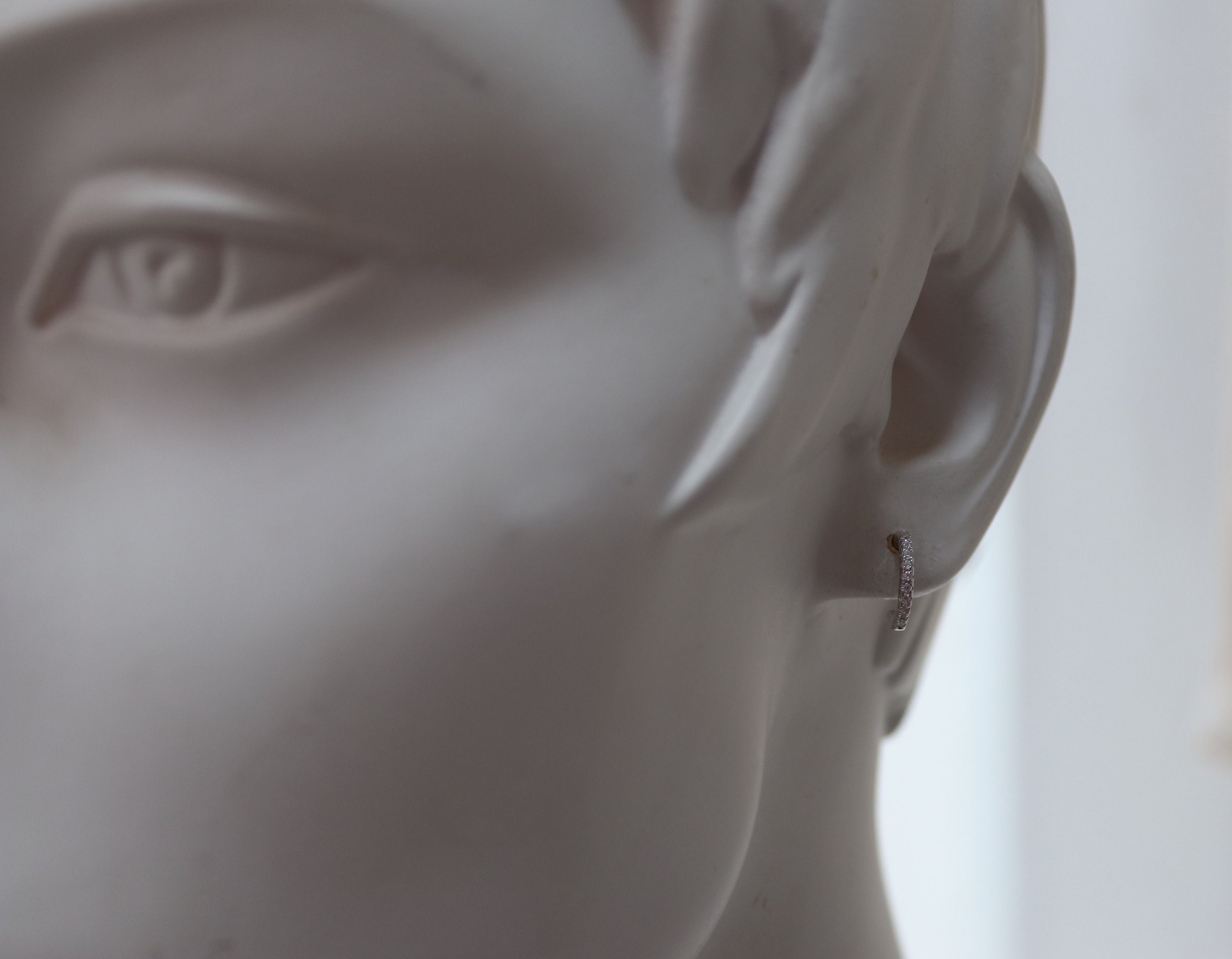 Silver Circle Earring, Open Circle Earring, Zircon Earring, Edgy ...