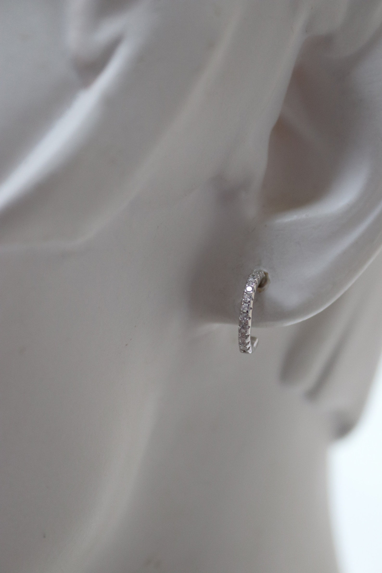 Silver Circle Earring, Open Circle Earring, Zircon Earring, Edgy ...