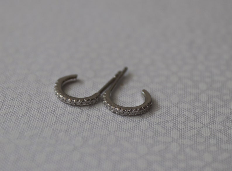 Silver Circle Earring, Open Circle Earring, Zircon Earring, Edgy ...