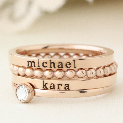 Mothers Ring Set Ring Stack Stacking Ring Set Stackable - Etsy