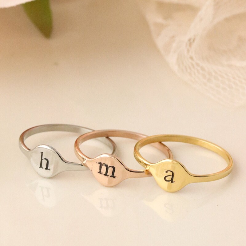 Ring With Letter A - Etsy