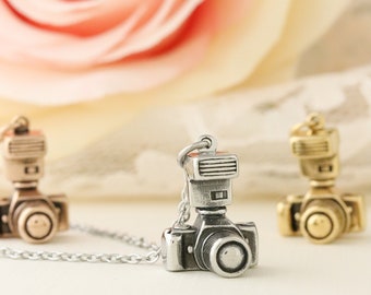 Gold Camera Charm Photographer Necklace - Etsy