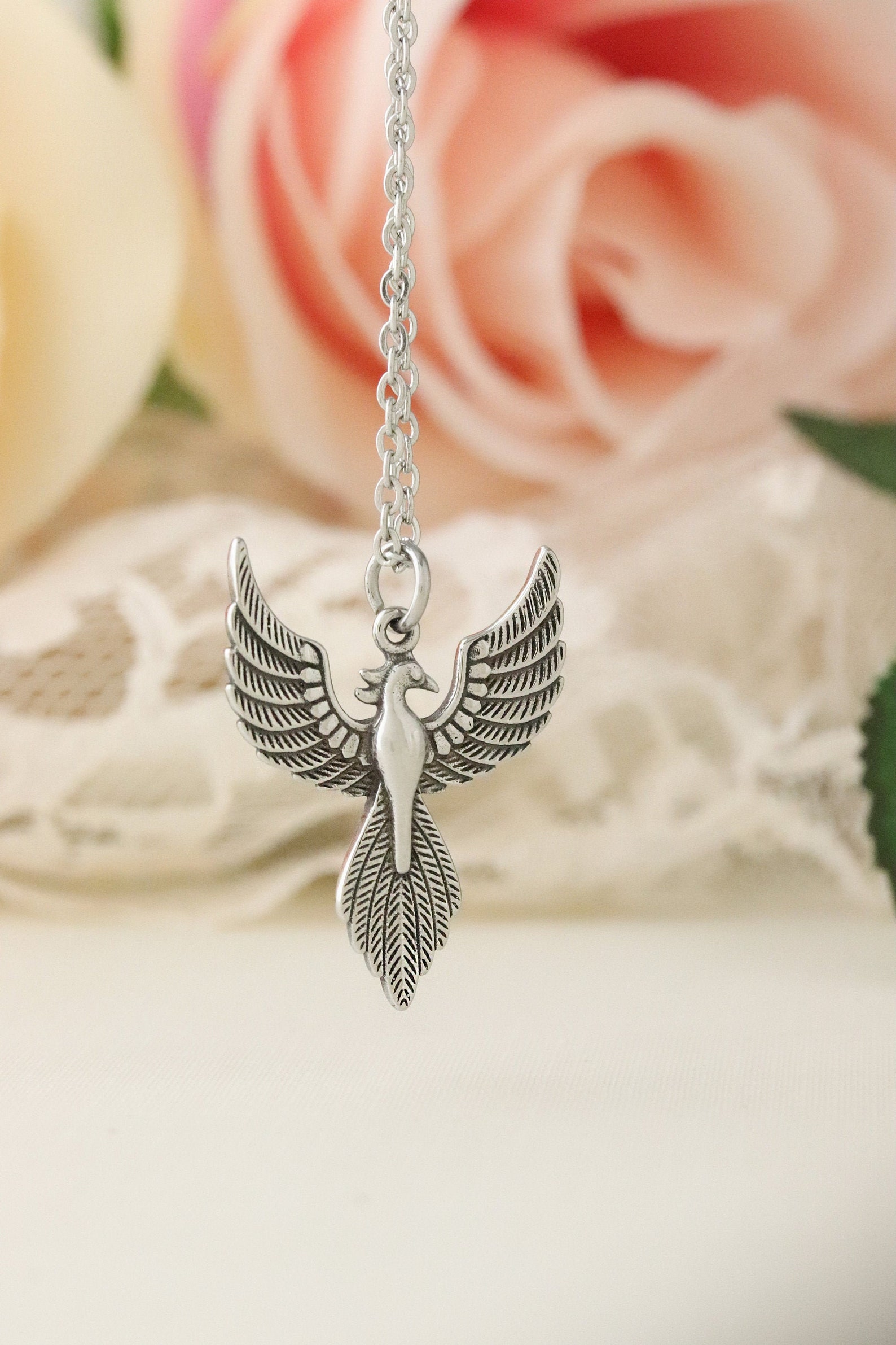 Phoenix Necklace Phoenix Bird Necklace Mens Phoenix - Etsy