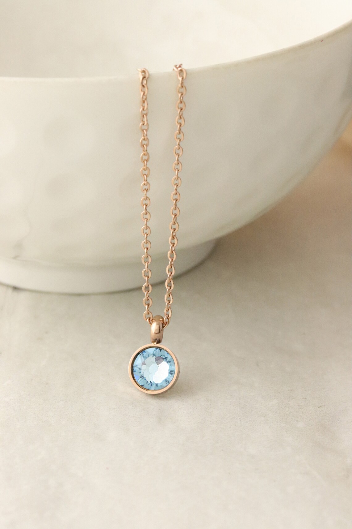 March Birthstone Necklace for Women Birthstone Jewelry for - Etsy
