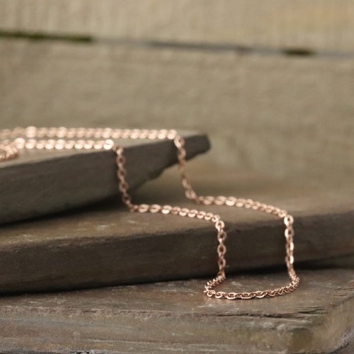 Rose Gold Necklace Chain Long Rose Gold Chain 30 Inch - Etsy