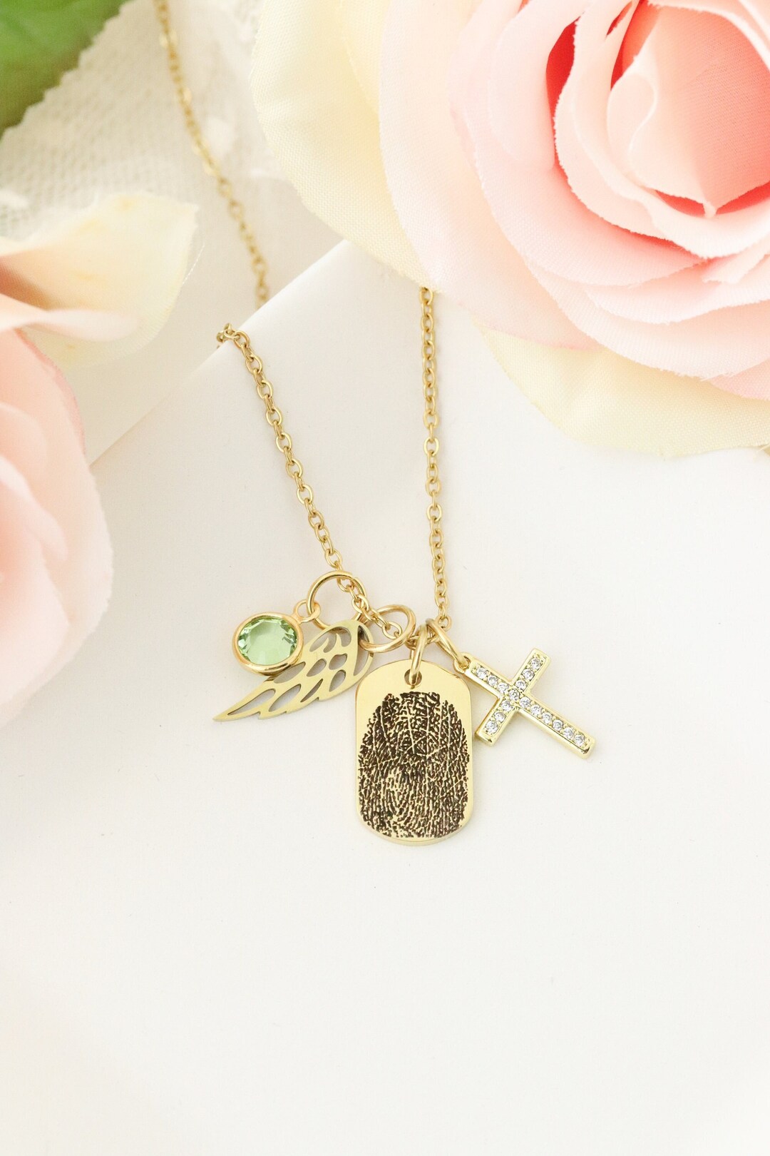 Fingerprint Memorial Necklace | Custom Memorial Jewelry | Custom ...