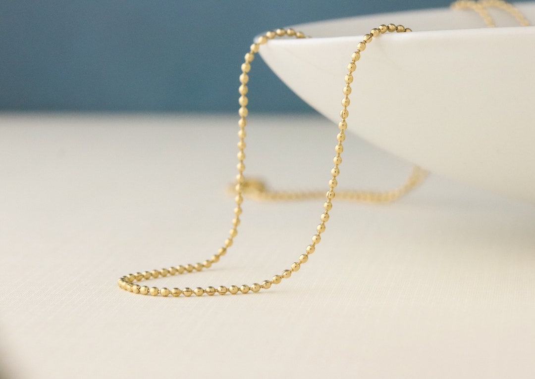 Gold Ball Necklace | Gold Ball Chain | Rose Gold Ball Chain | Silver ...