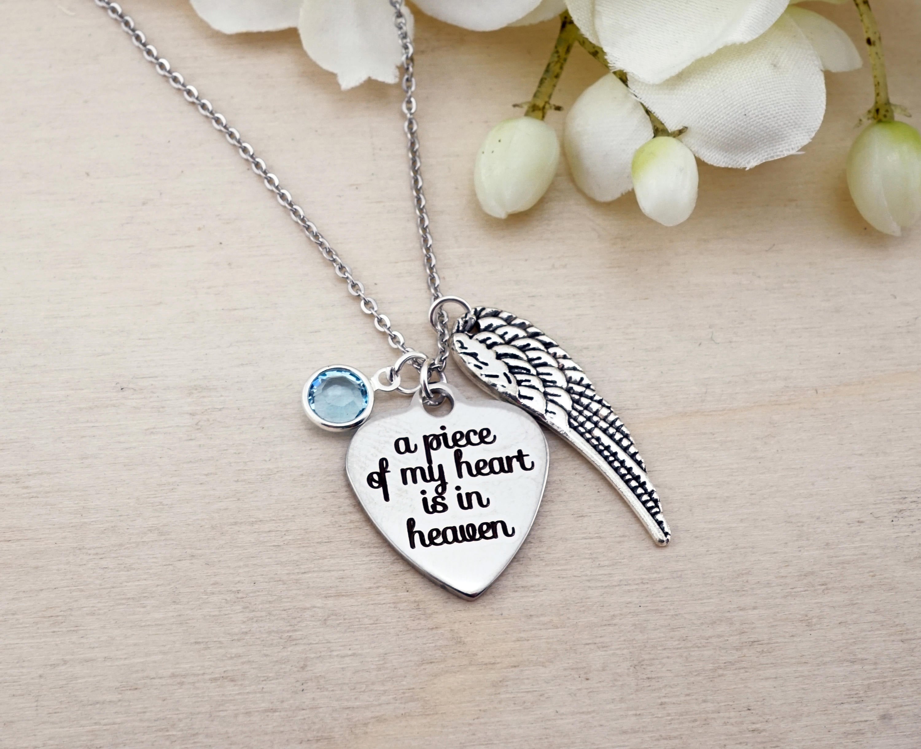 A Piece of My Heart is in Heaven Necklace Keychain or Bangle. Memorial ...