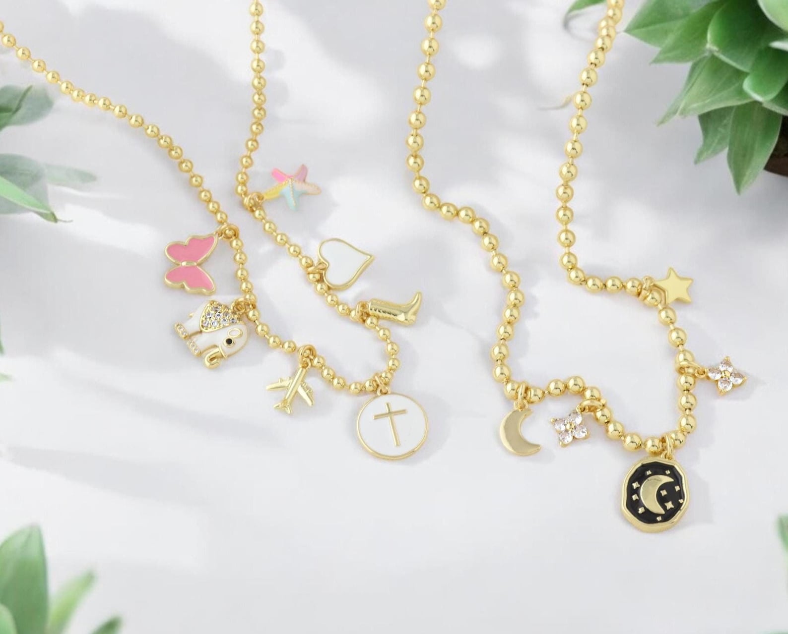 Custom Charm Necklace | Gold Charm Bracelet | Design Your Own Charm ...