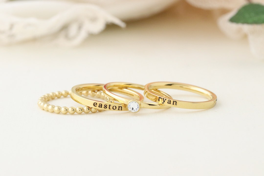 Mothers Ring Set - Ring Stack - Stacking Ring Set - Stackable Ring ...