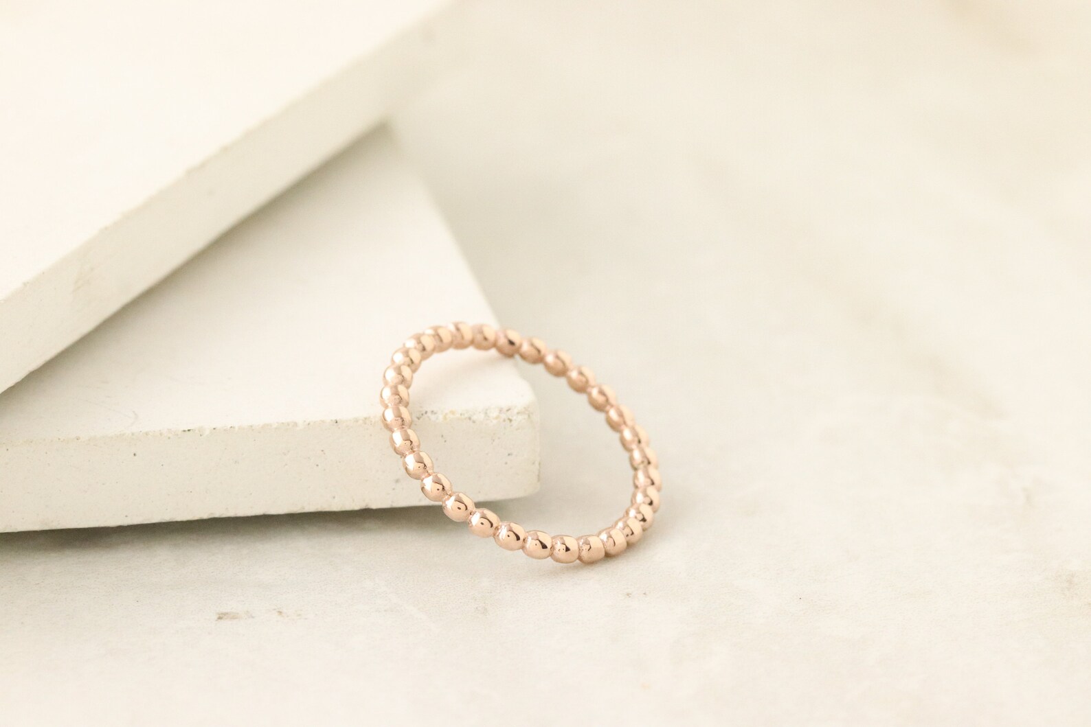 Beaded Spacer Ring Rose Gold Spacer Ring Gold Dot Ring | Etsy