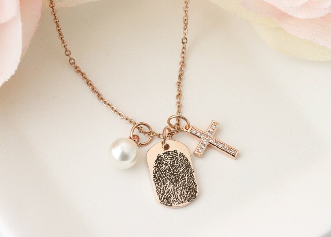 Fingerprint Memorial Necklace | Custom Memorial Jewelry | Custom ...