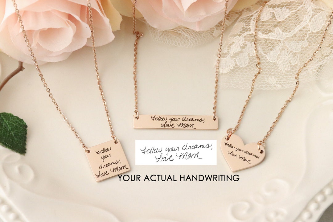 Actual Handwriting Necklace - Custom Handwriting Jewelry - Handwriting ...