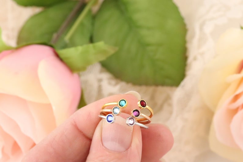 Double Birthstone Ring / Two Stone Ring / Dual Birthstone Ring ...
