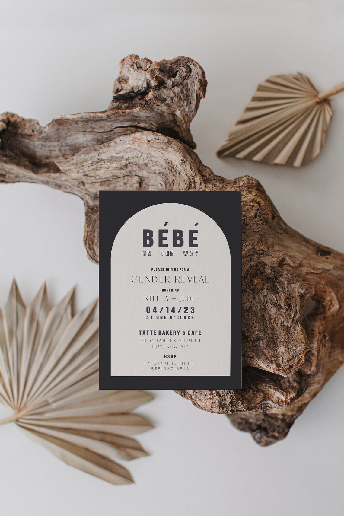 Arch Block Letter Gender Reveal Baby Shower Invitation 5x7 Editable and ...
