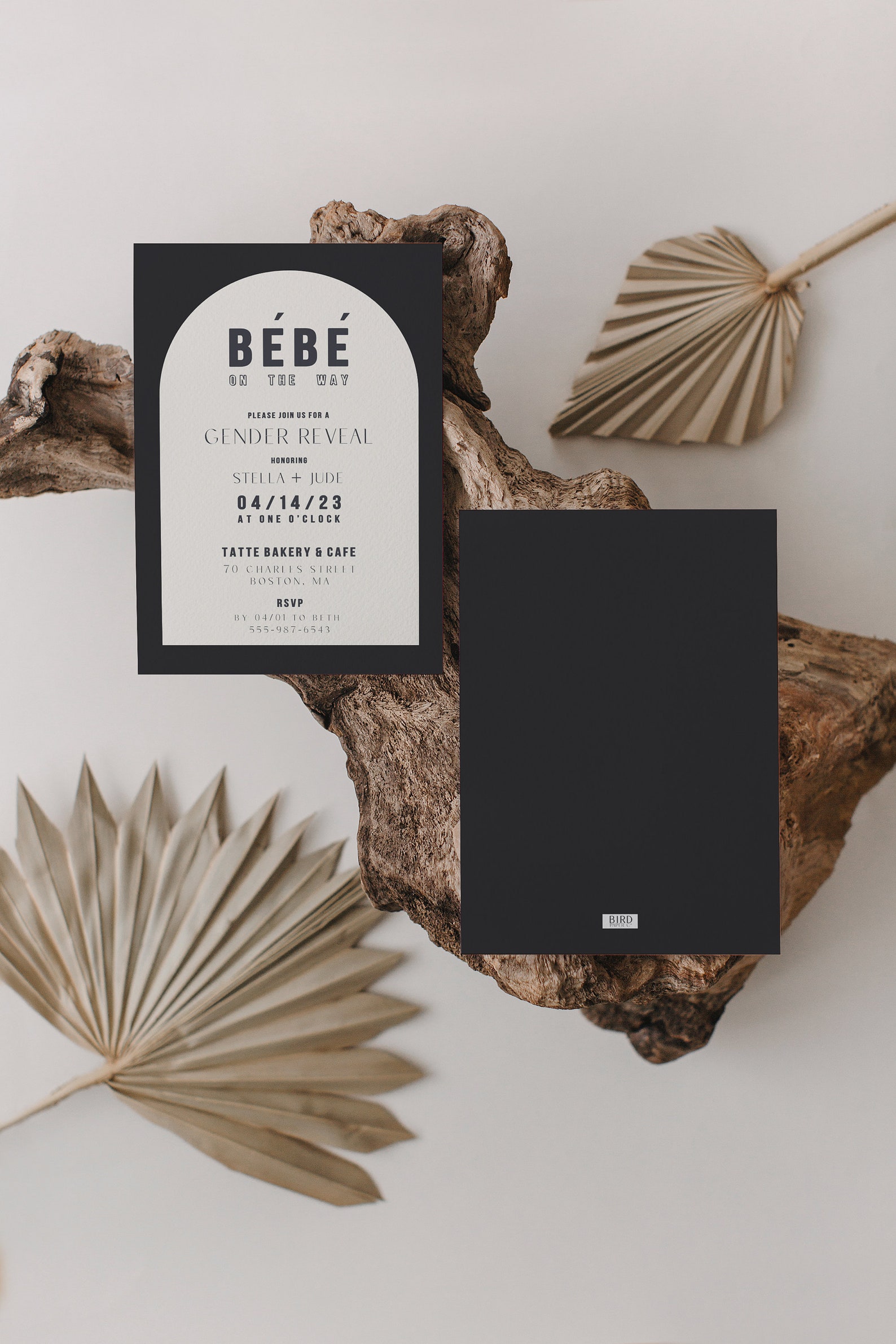 Arch Block Letter - Gender Reveal Baby Shower Invitation - 5x7 Editable ...