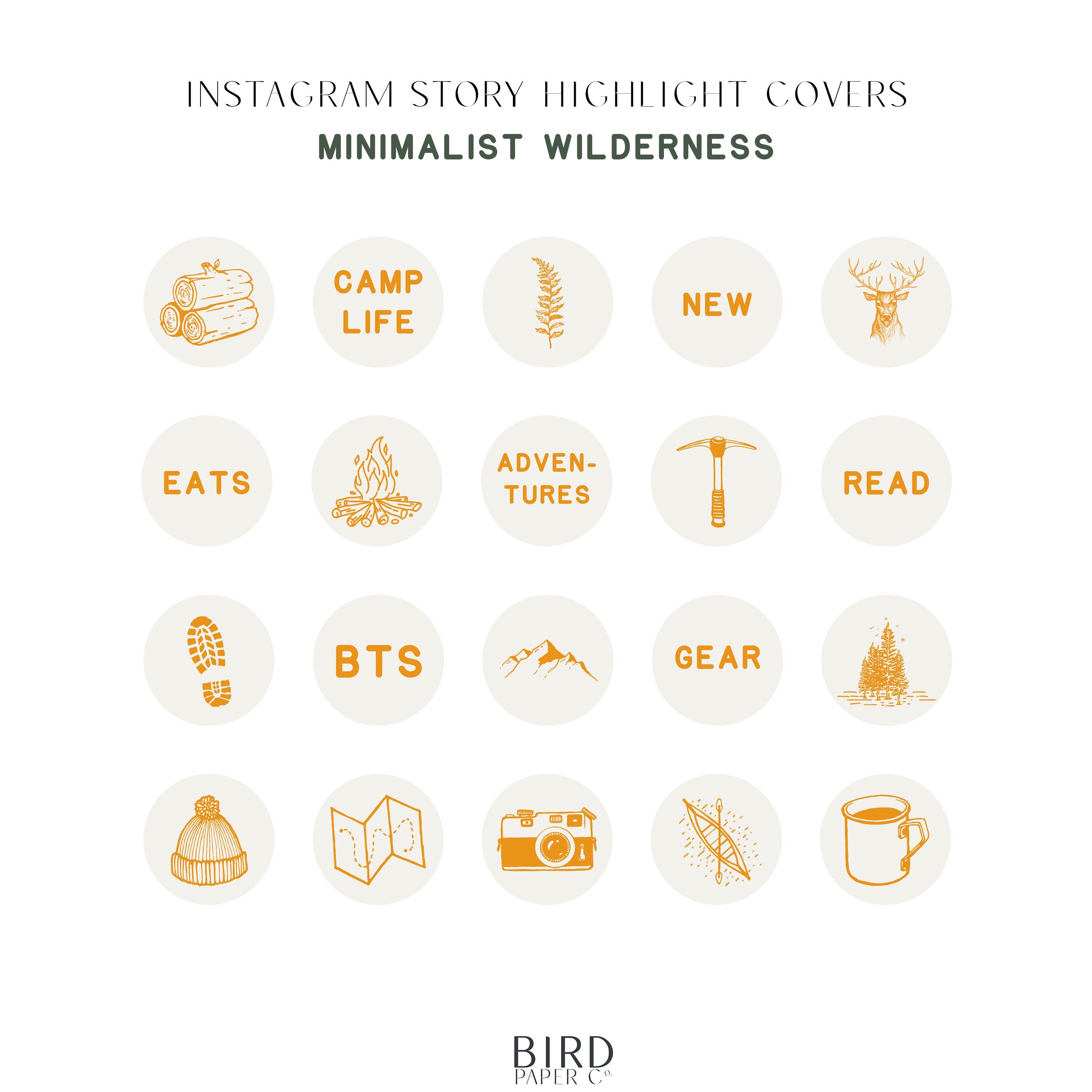 Instagram Story Highlight Icons - Adventure - Minimalist Wilderness ...