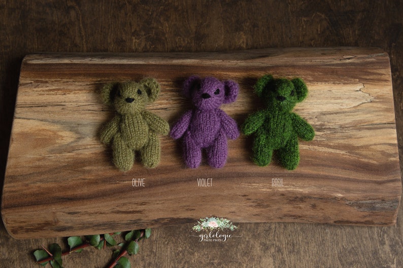 Newborn Fuzzy Knit Bear Stuffie Teddy Bear Lovie Photo - Etsy