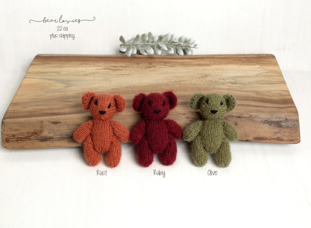 SALE * Teddy Bear Lovie * Newborn Photo Prop * Rust * Violet * Mint ...