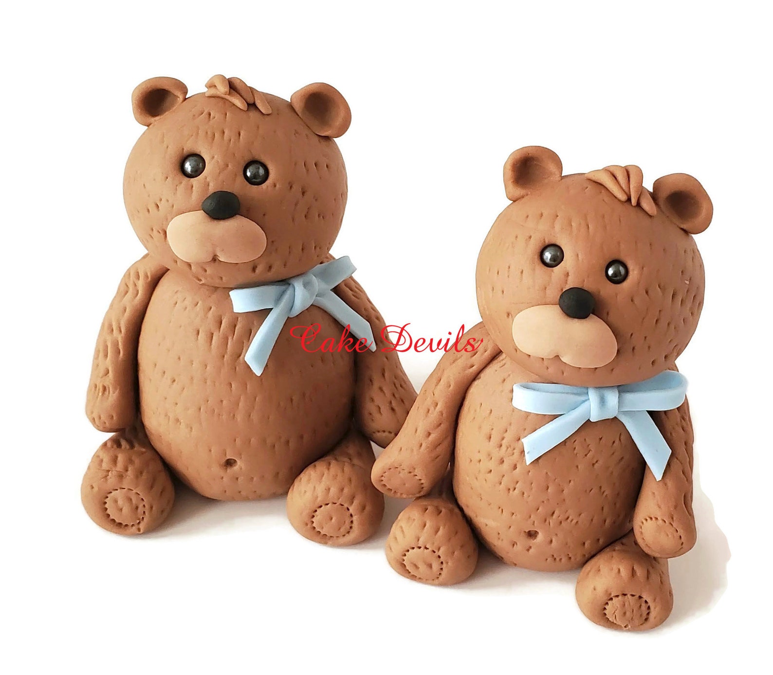 Fondant Teddy Bear Cake Toppers Fuzzy Bear Cake Decorations | Etsy