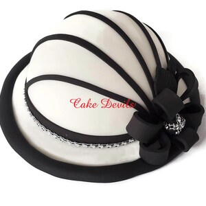 Fondant Ladies Church Hat, Fancy Hat Cake Topper, Cloche, Derby Hat ...