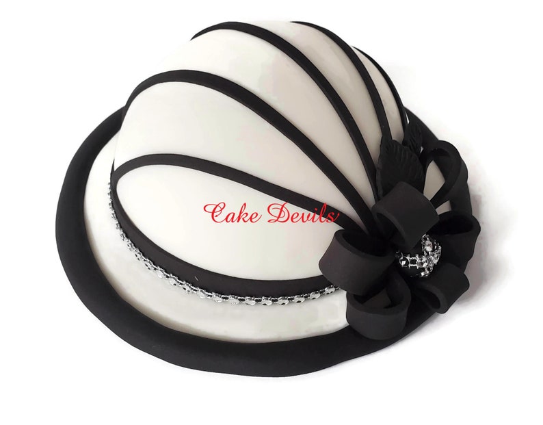 Fondant Ladies Church Hat, Fancy Hat Cake Topper, Cloche, Derby Hat ...