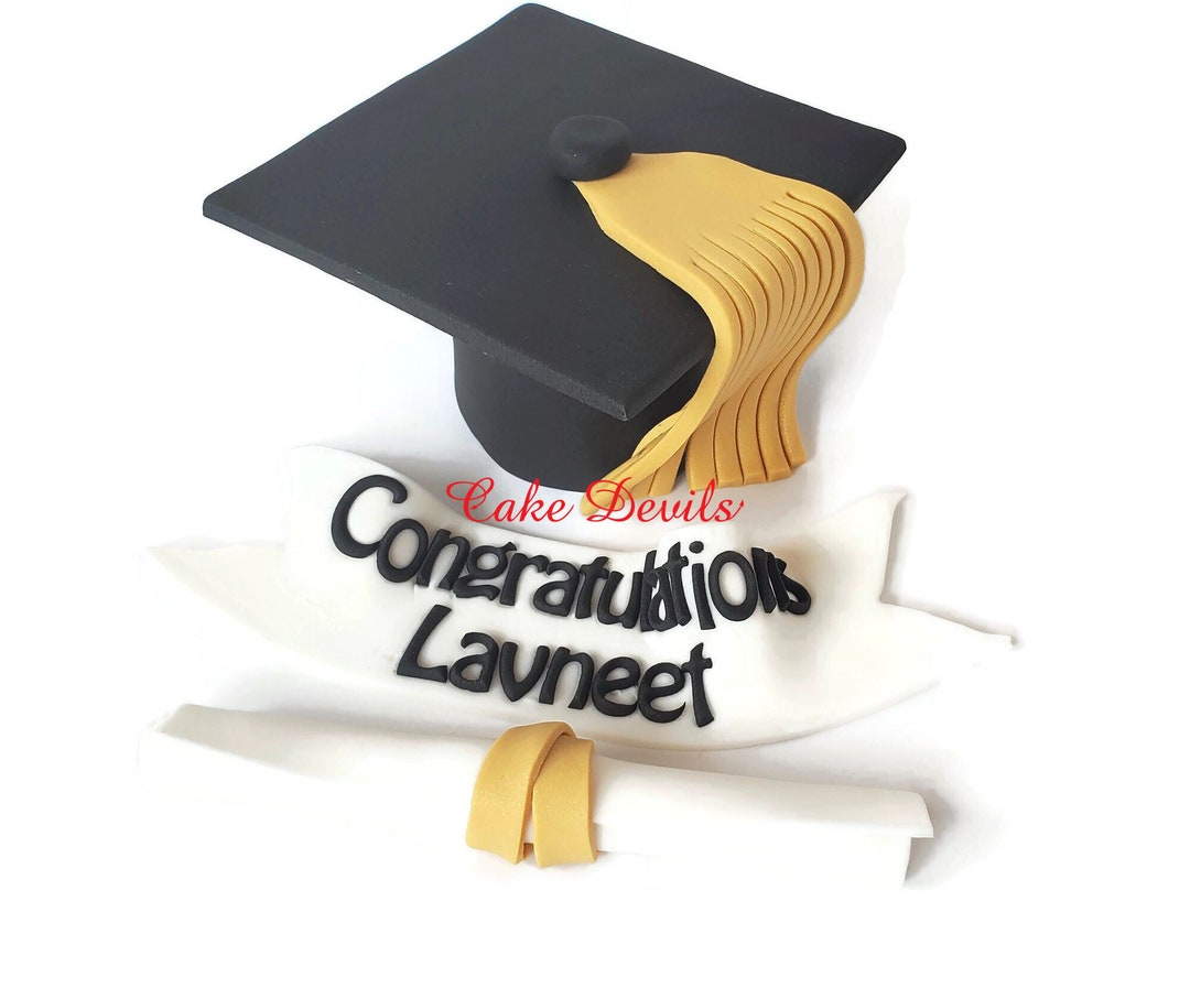 Graduation Cake Toppers, Graduation Cap, Congratulations Banner, and ...