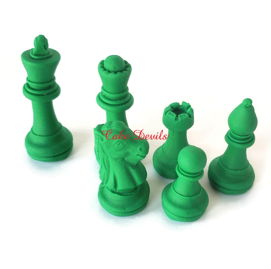 Chess Pieces Cake Decorations, Fondant Chess Pieces Cake Toppers, Games ...