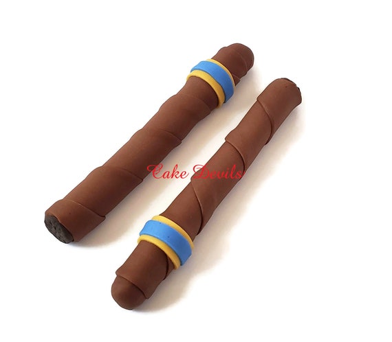 Fondant Cigar Cake Toppers, Handmade Edible Cake Decorations, great for ...