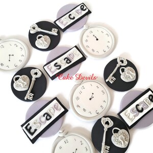 Escape Room Cupcake Toppers, Fondant Cake Decorations, Escape Party ...