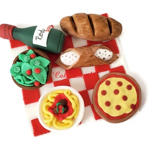 Fondant Italian Food Cake Topper, Handmade Sugar Cake Decorations ...