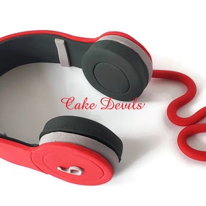 Fondant Headphones Cake Topper, Music Cake Decorations, DJ, Disc Jockey ...
