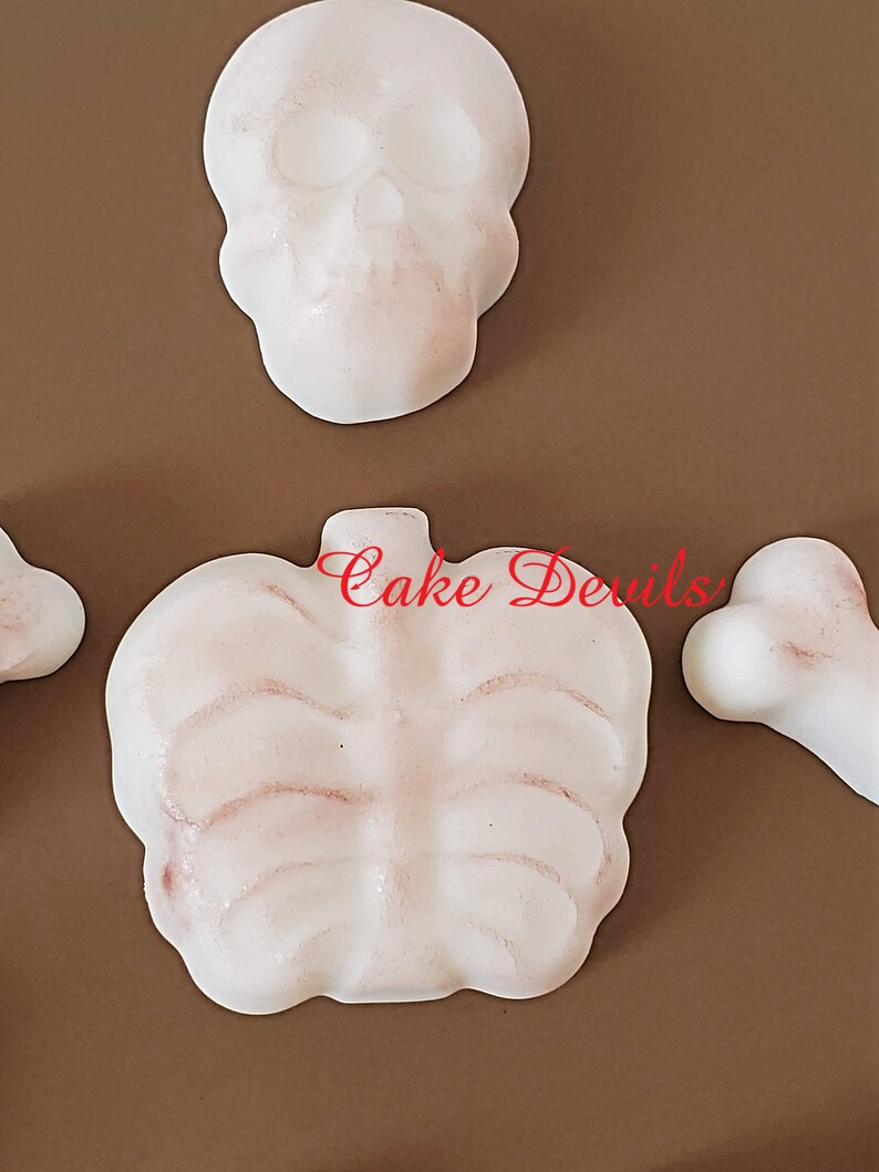 Fondant Skeleton Cake Topper Handmade Edible Sugar Skull - Etsy