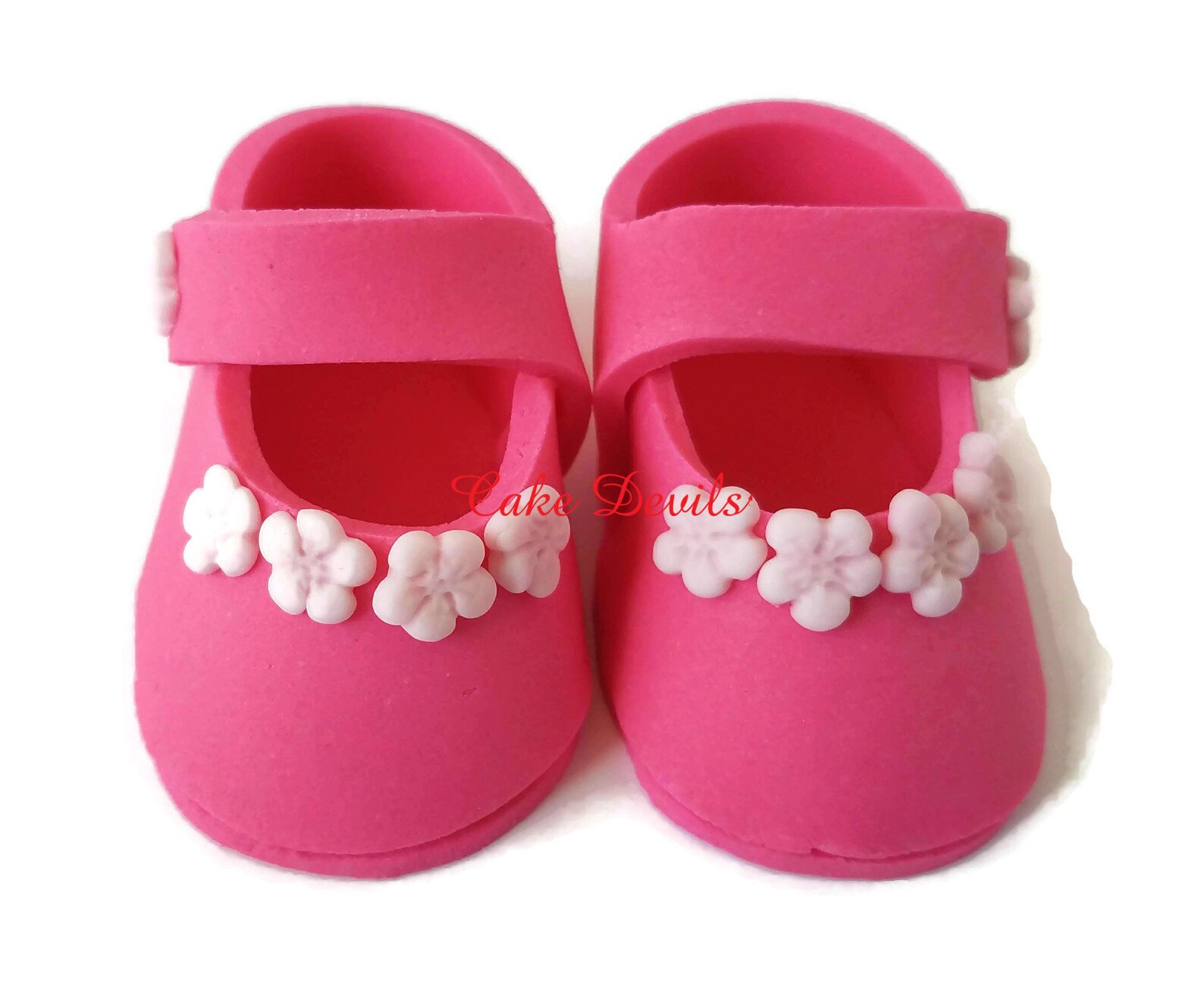 Baby Shower Shoes Cake Topper, Fondant Baby Booties With Flowers, Cake ...