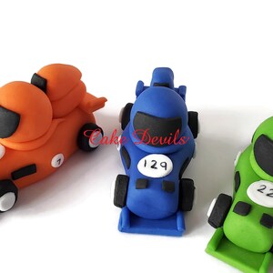Mini Race Car Fondant Cake Toppers, Handmade Edible Sports Car Cake ...