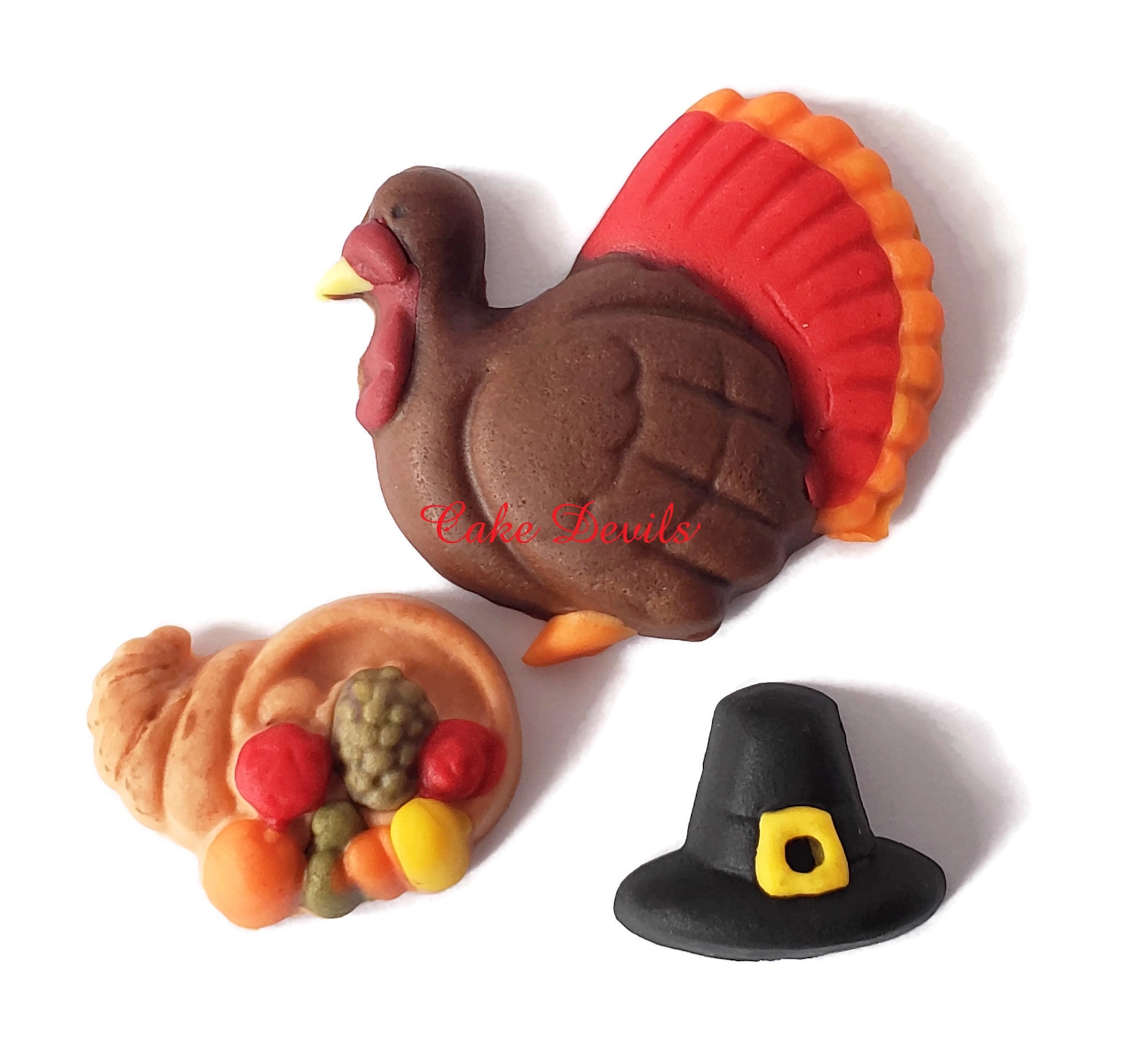 Fondant Thanksgiving Cake Toppers Handmade Fondant Turkey - Etsy