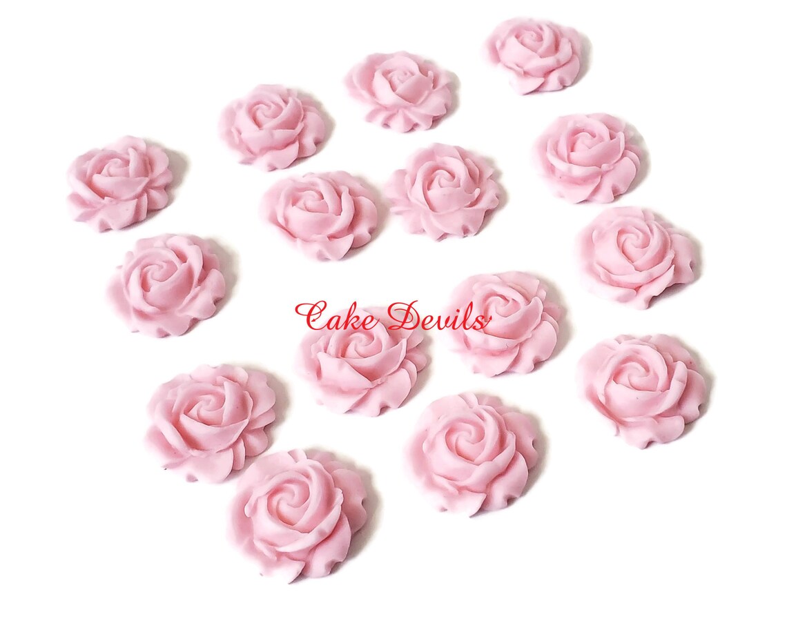 Fondant Rose Sugar Flowers, Edible Rosesflowers, Flower Cupcake Toppers ...