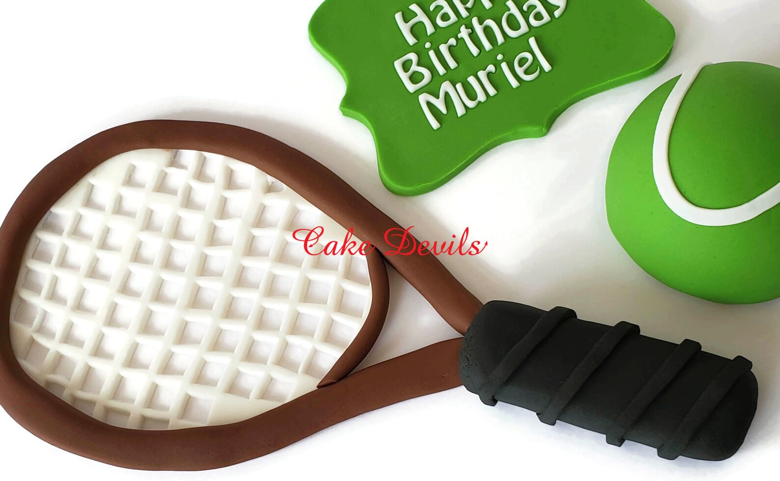 Fondant Tennis Cake Toppers Tennis Racket Tennis Ball and - Etsy