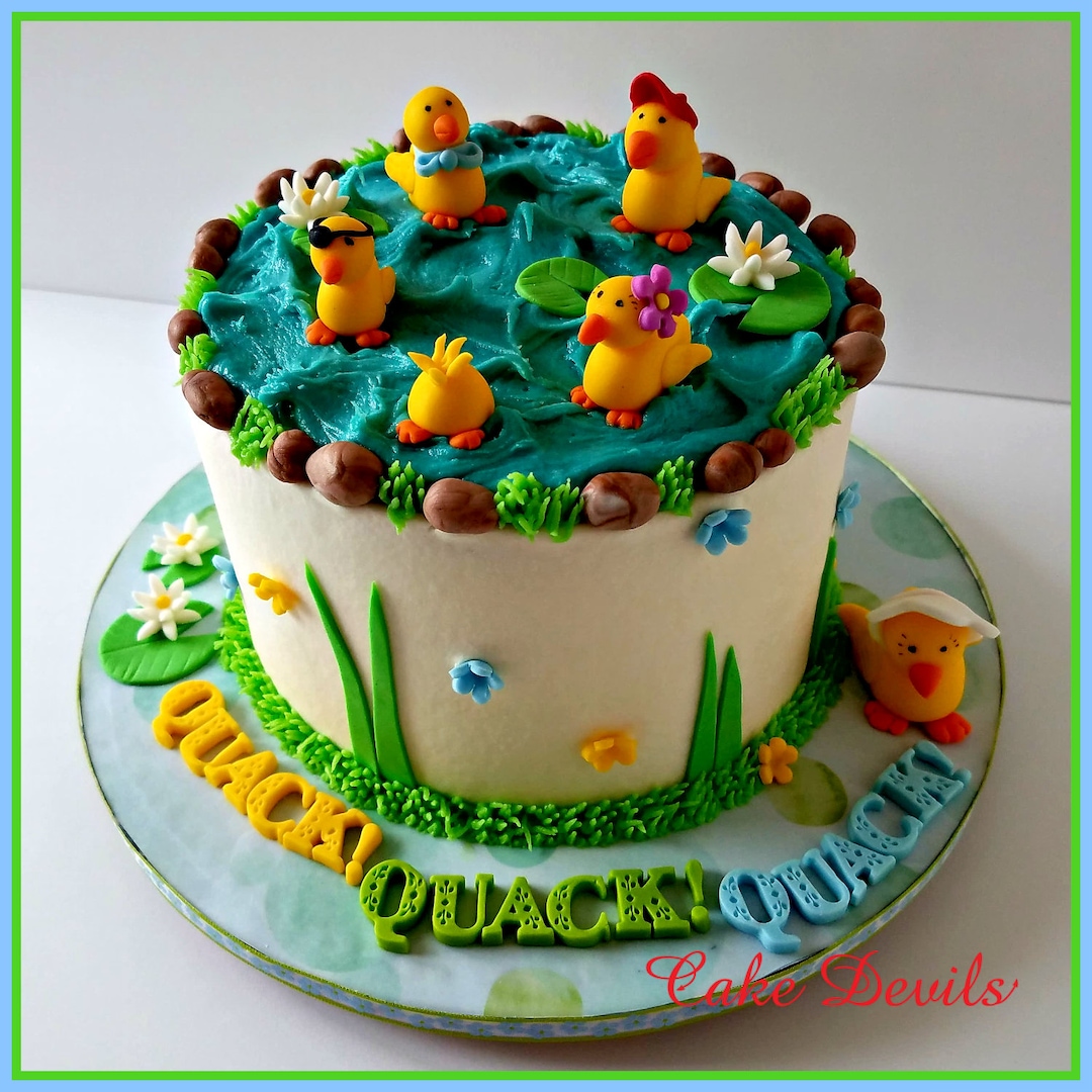 Fondant Ducks, Duck Cake Toppers, Five Little Ducks, Easter Cake ...