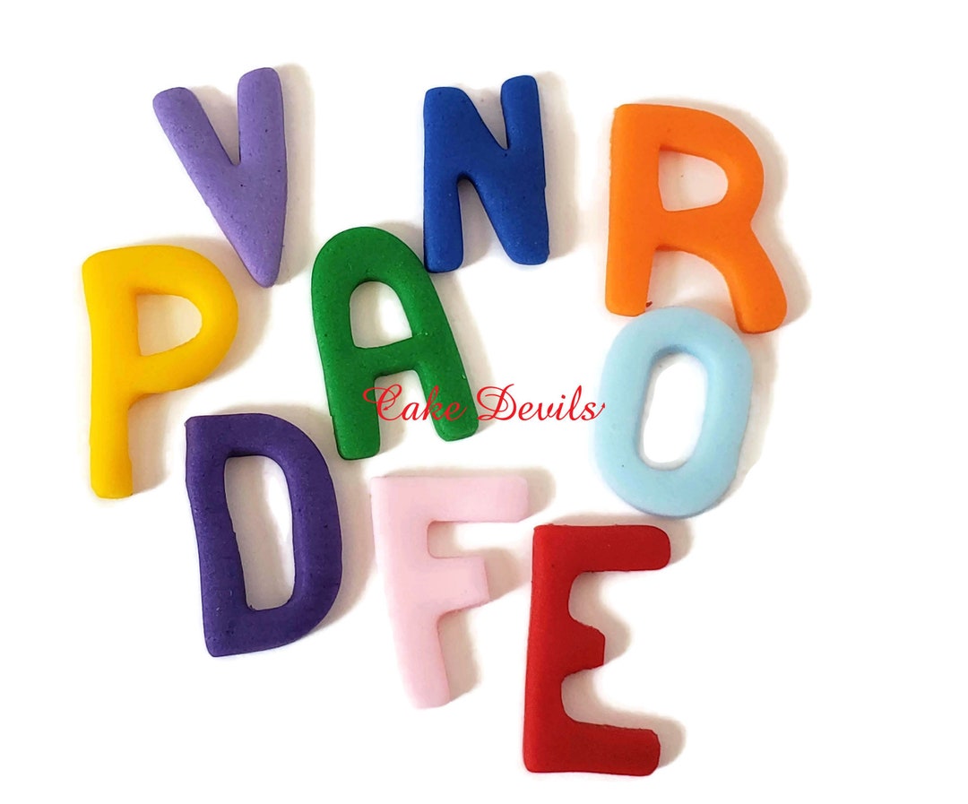 Fondant Letters, Handmade Edible Fondant Block Letters Cake Toppers ...