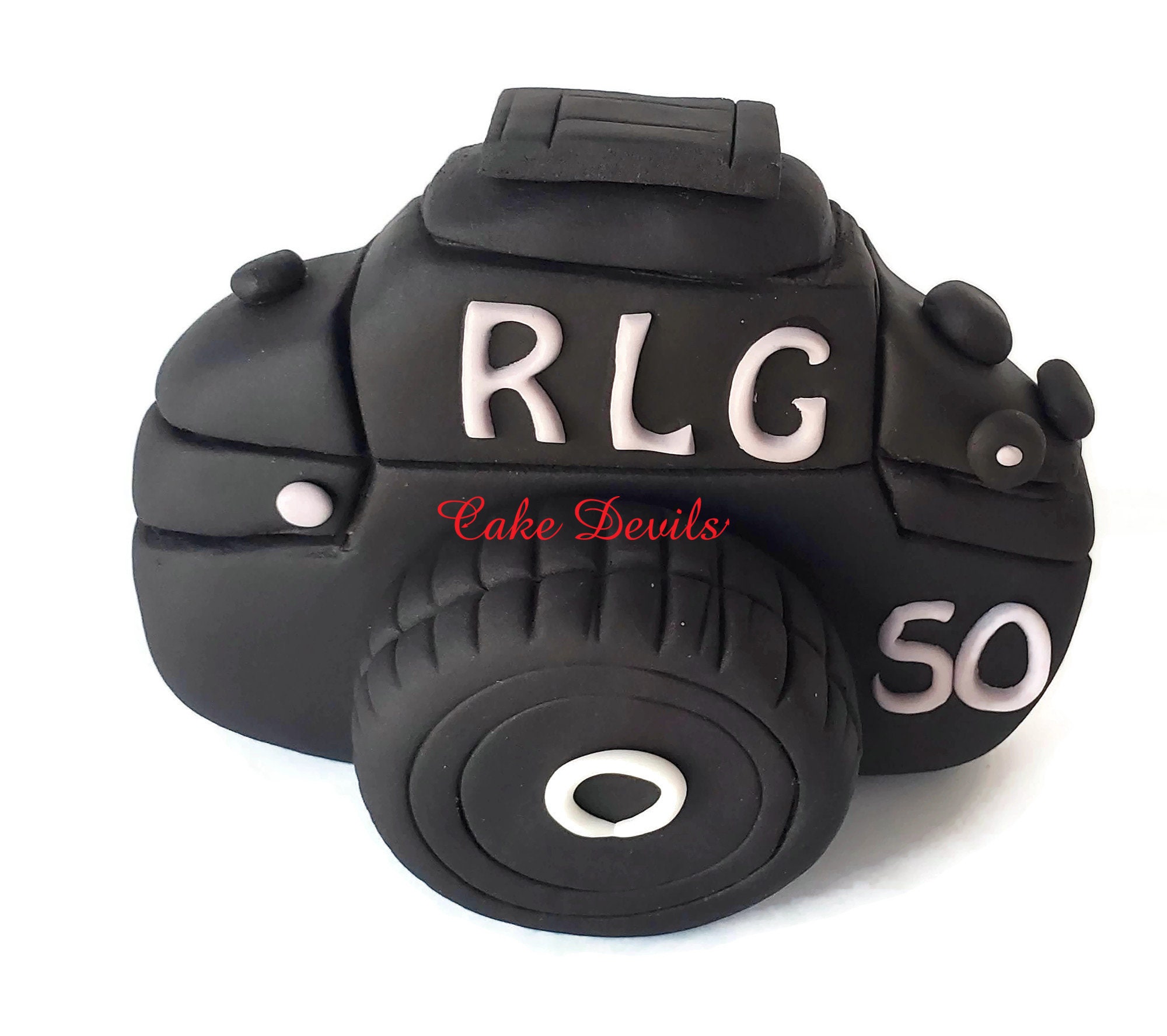 Fondant Camera and Optional Clapboard Cake Toppers, Personalized Cake ...