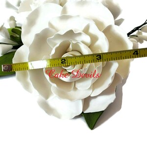 Fondant Gardenia Cake Topper Spray, Large Flowers, Floral Wedding Cake ...