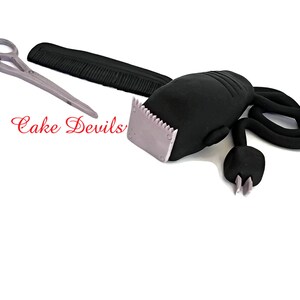 Fondant Barber Shop Cake Toppers, Hair Clippers Cake Decoration, Comb ...