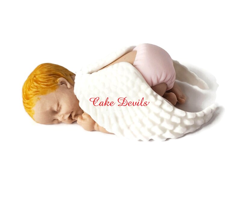 Angel Baby Cake Topper, Fondant Angel Baby Shower, Angel Cake ...