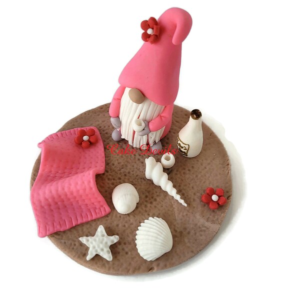 Garden Gnomes Cake Topper, Gnome Cake Decorations Beach Theme, Summer ...