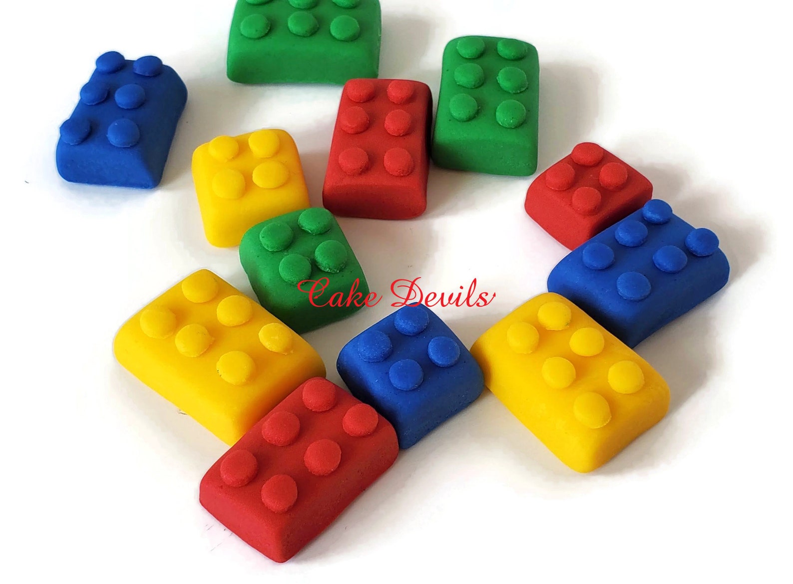 Fondant Building Blocks Cake Toppers Fondant Building Bricks | Etsy