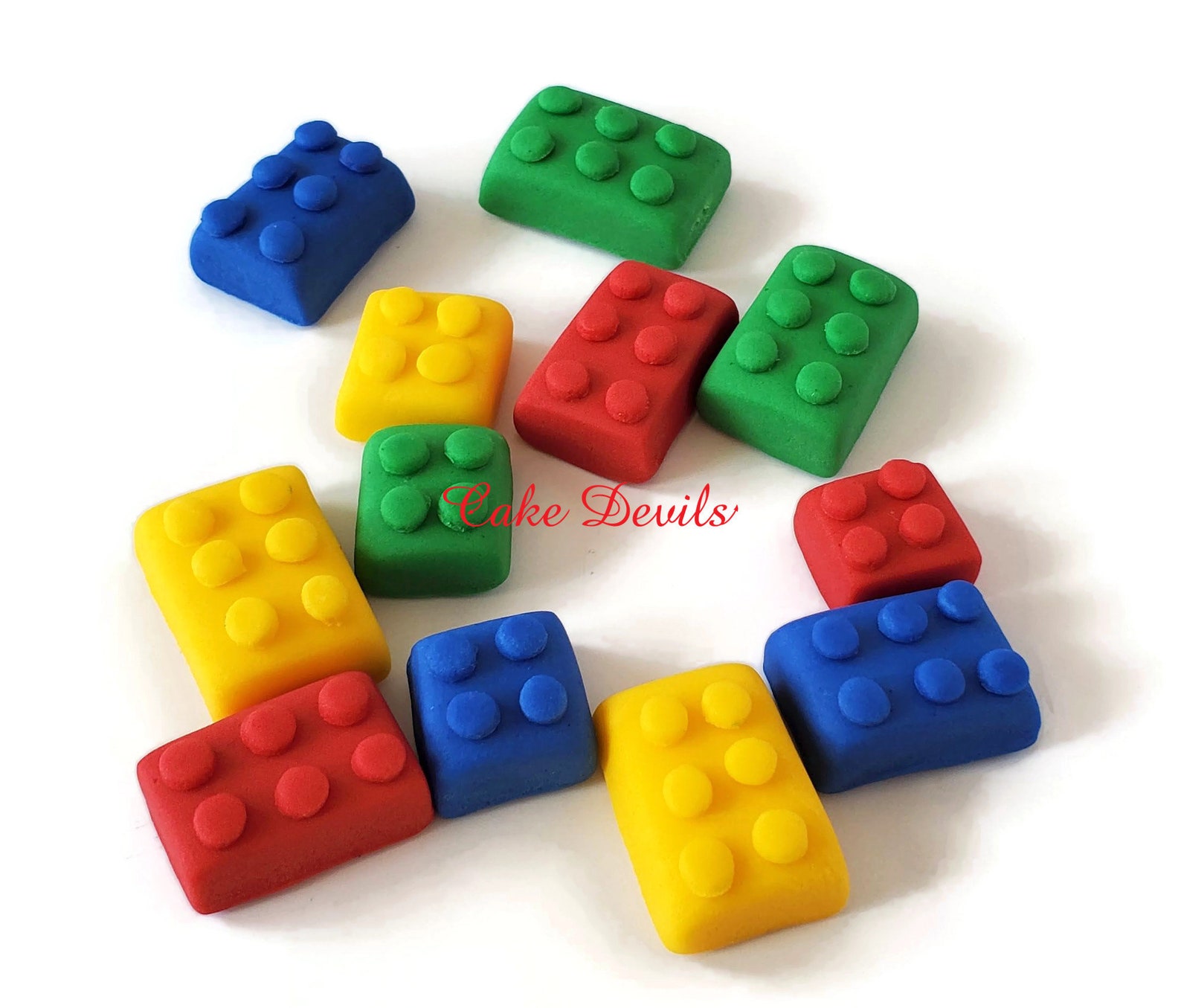 Fondant Building Blocks Cake Toppers Fondant Building Bricks | Etsy