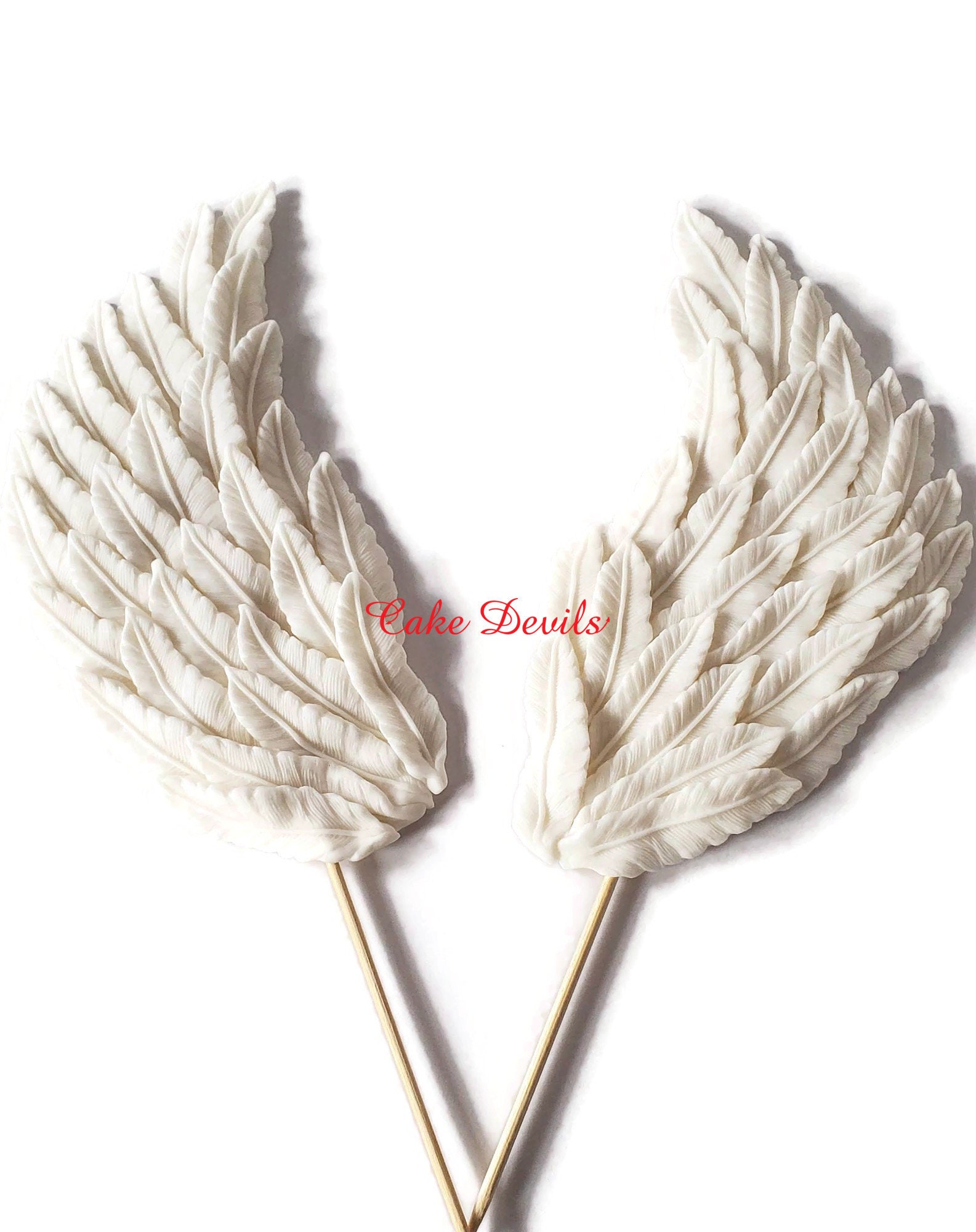 Large Fondant Angel Wings Cake Topper Angel Baby Shower - Etsy