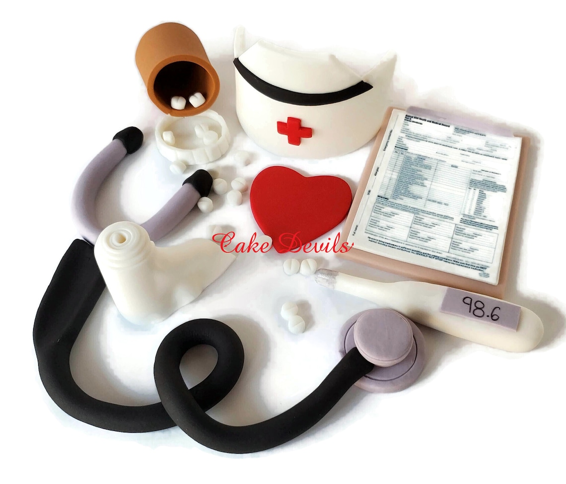 Fondant Nurse Cake Toppers Nurse Cap Cake Decoration - Etsy