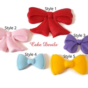1 Dozen Fondant Bows, Handmade Edible Small Fondant Bow Cake Toppers ...